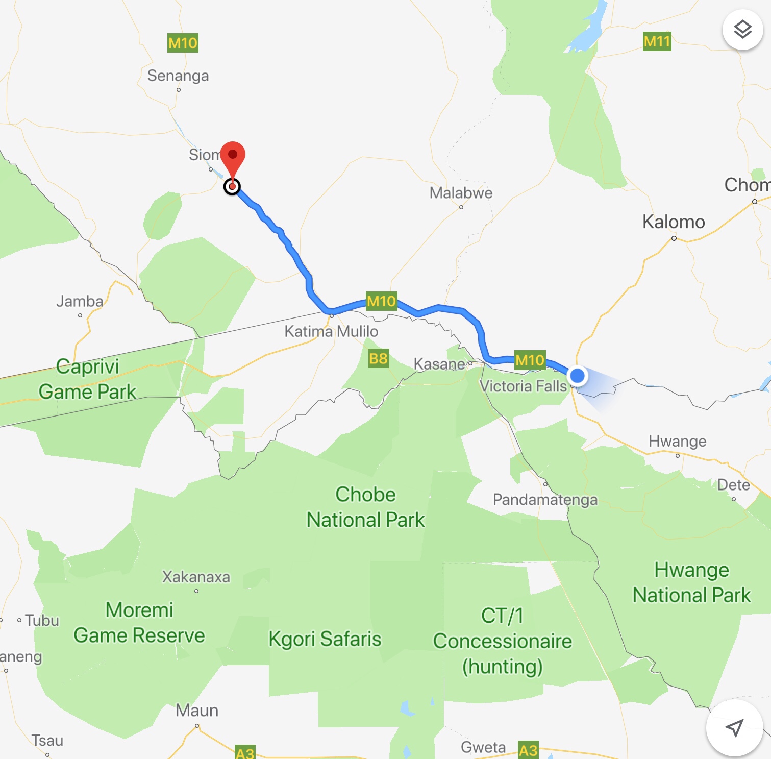 Leaving Livingstone today and on our way to Sioma Ngwezi National Park ...